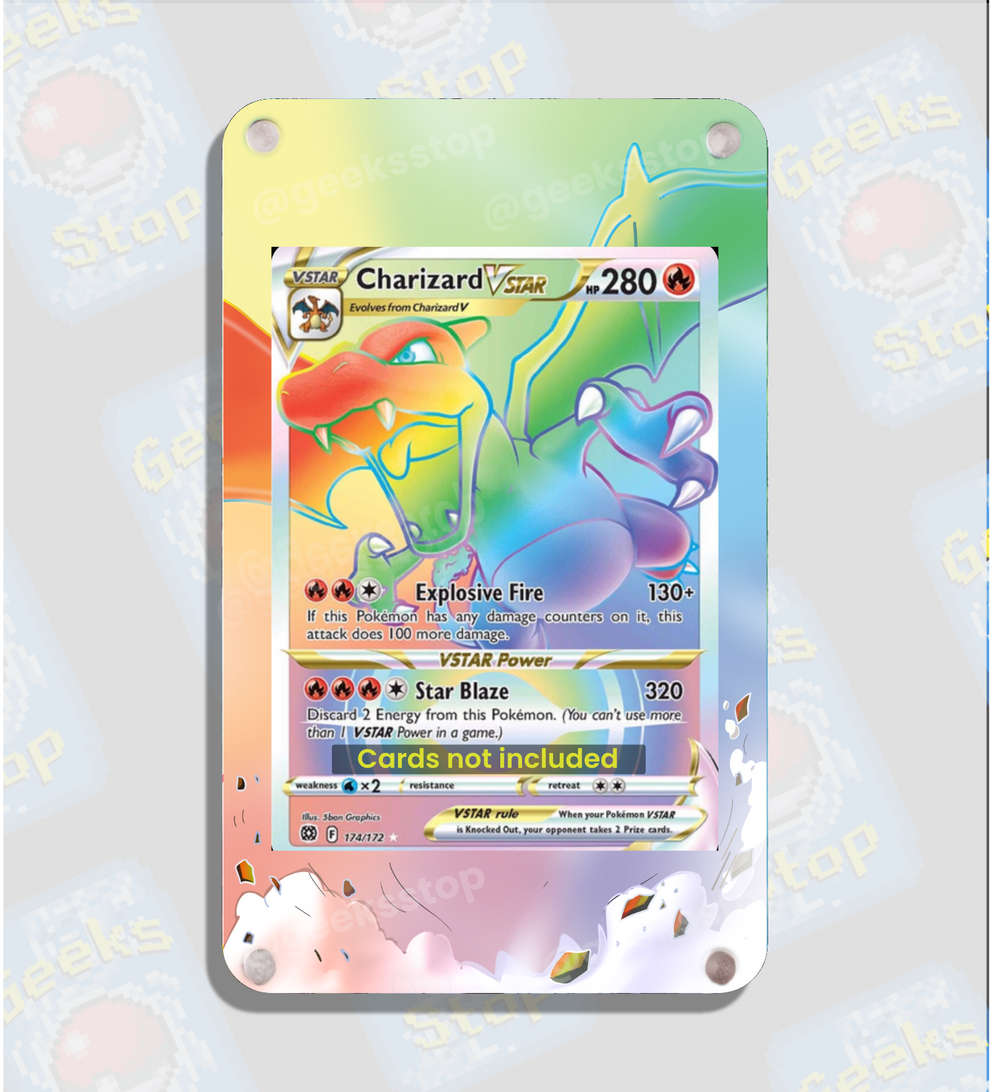CHARIZARD VSTAR Secret Rainbow Custom Pokémon Card Display Case – GeeksStop